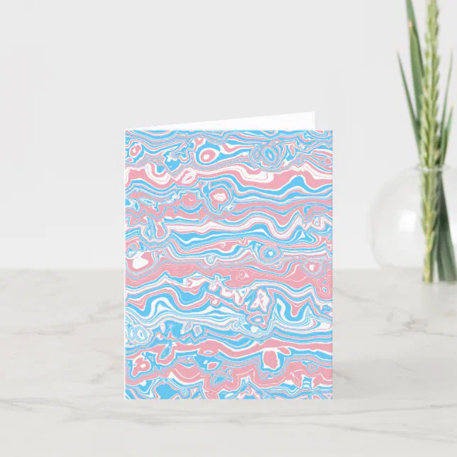 Trans Pride Flag Trippy Boho Groovy Wavy Stripes Thank You Card | Zazzle
