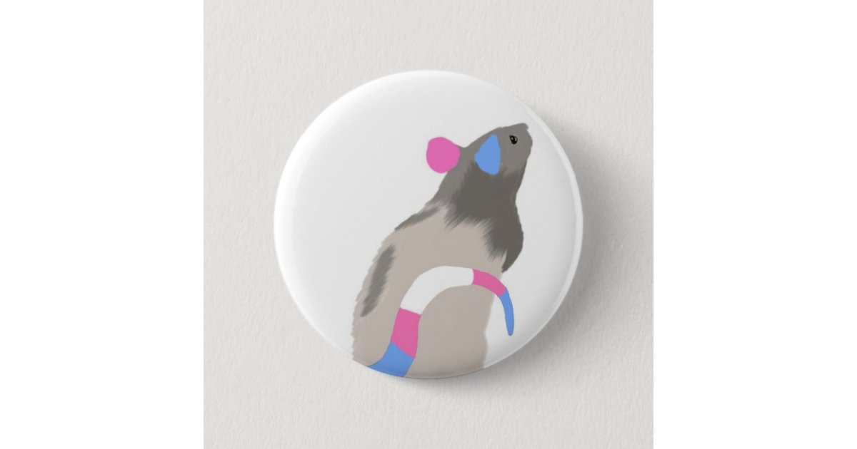 Trans rat button | Zazzle