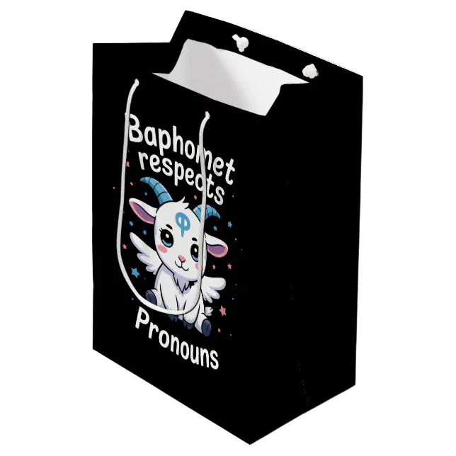 Transgender Baphomet Respects Pronouns Trans Pride Medium Gift Bag | Zazzle