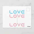 Transgender Love Love Love Postcard | Zazzle
