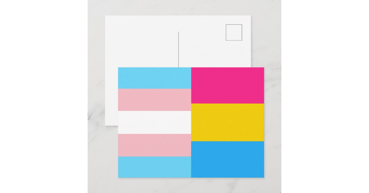 Transgender Pansexual Dual Pride Flag Postcard | Zazzle
