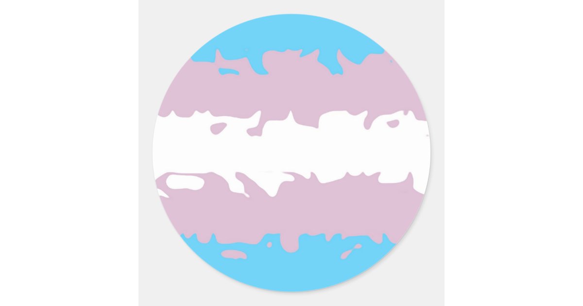Transgender Pride Flag (Fuzzy) Classic Round Sticker | Zazzle