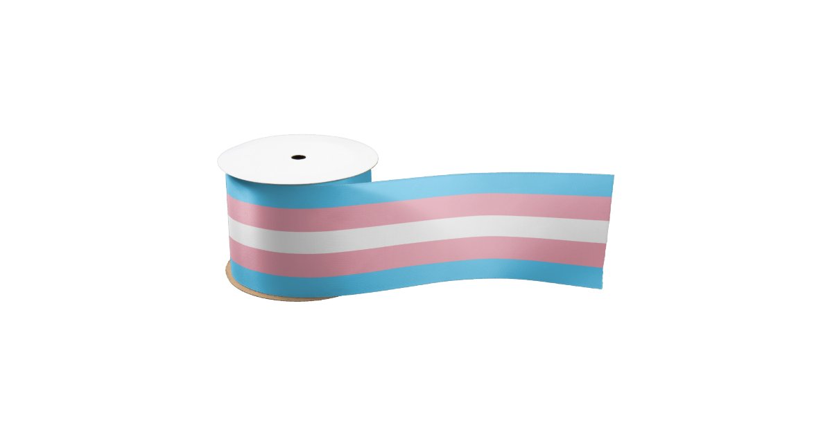 Transgender Pride Flag Satin Ribbon | Zazzle