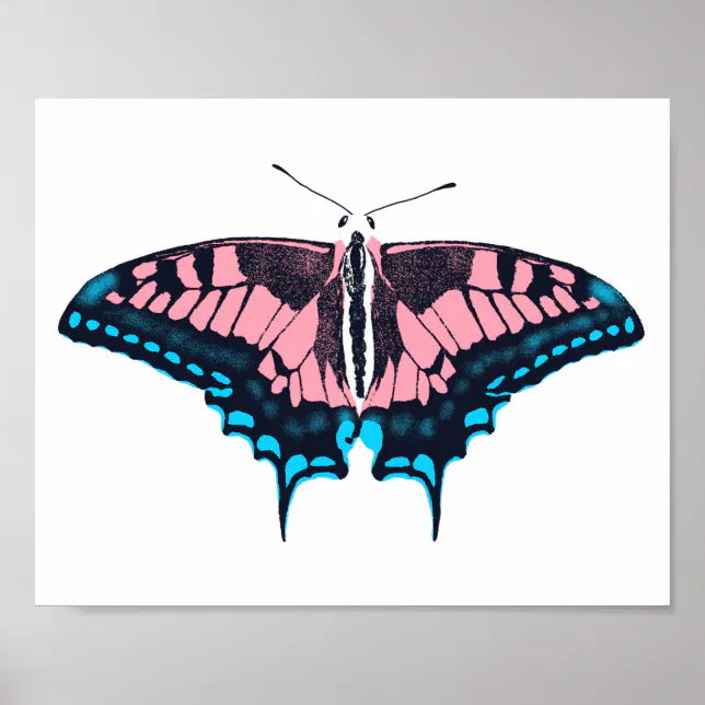 Transgender Pride Flag Swallowtail Butterfly Poster | Zazzle