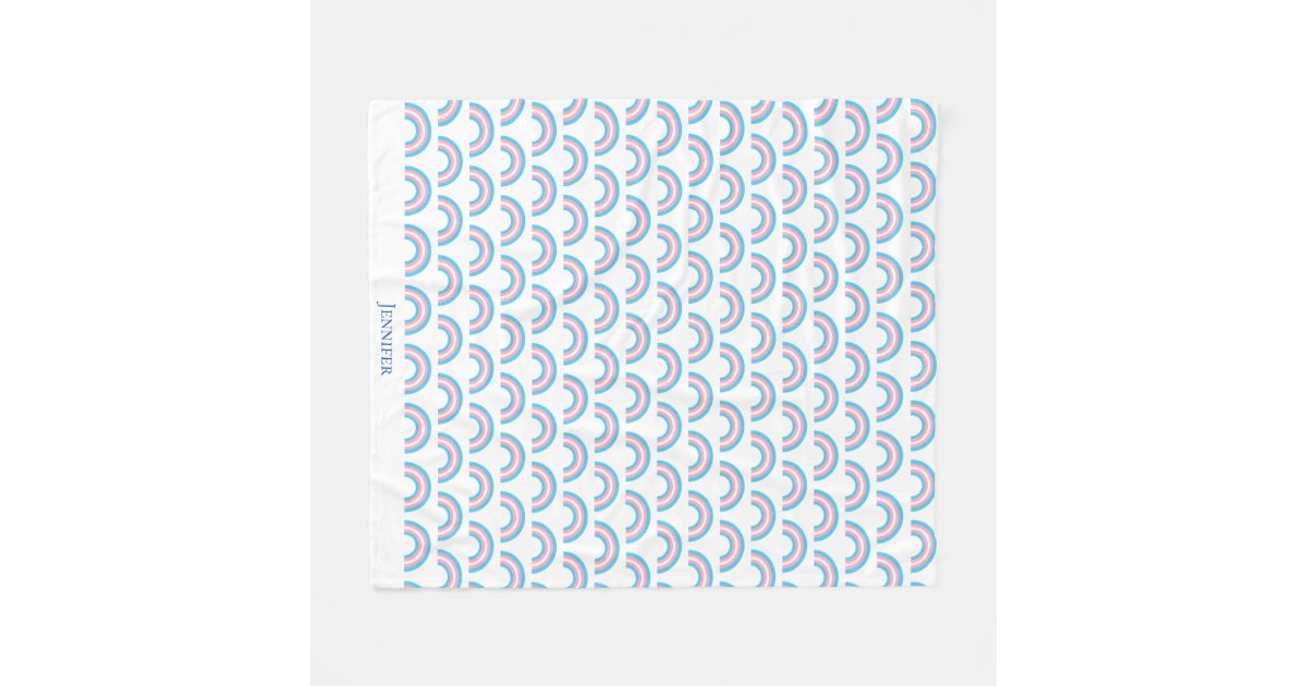 Transgender Rainbow Pride Flag Personalised Fleece Blanket | Zazzle