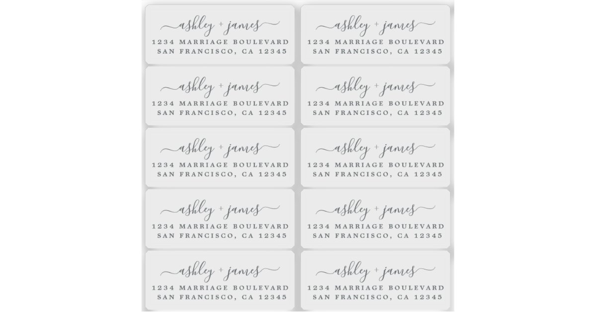 Transparent Calligraphy Return Address Labels | Zazzle