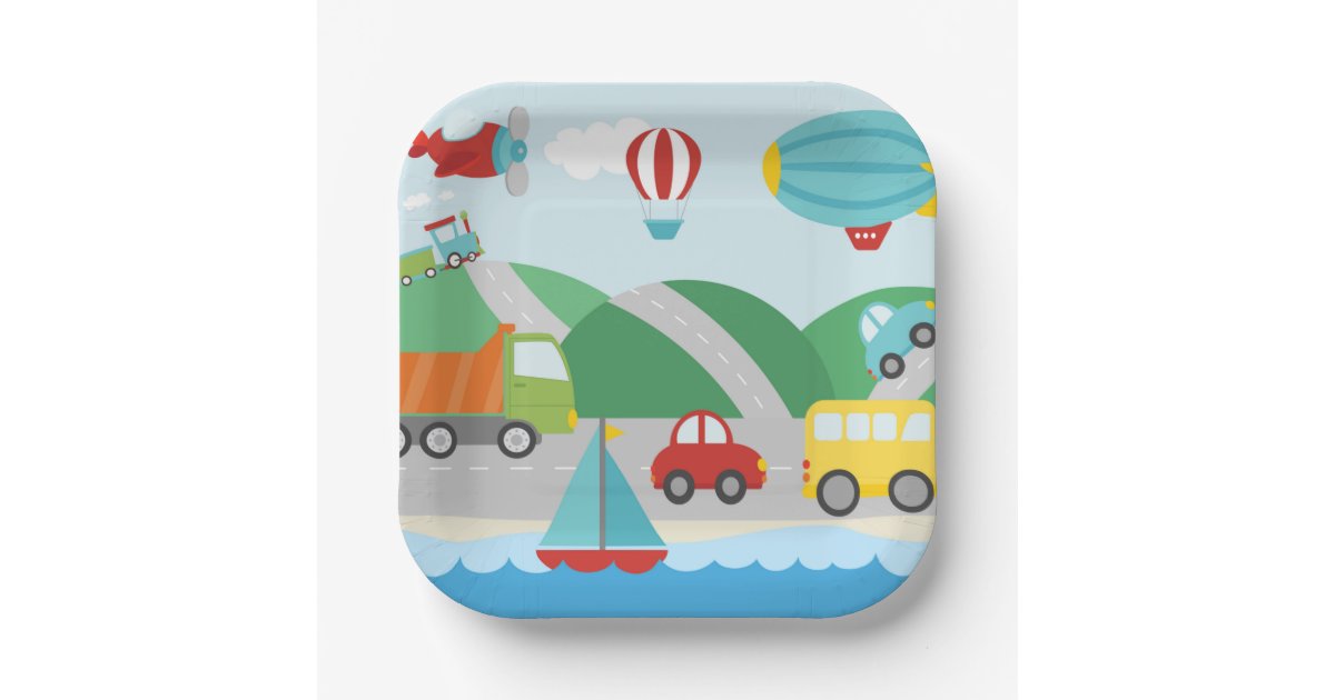 Transport Scene Paper Plate | Zazzle