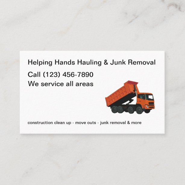 Junk Removal Business Cards | Zazzle UK