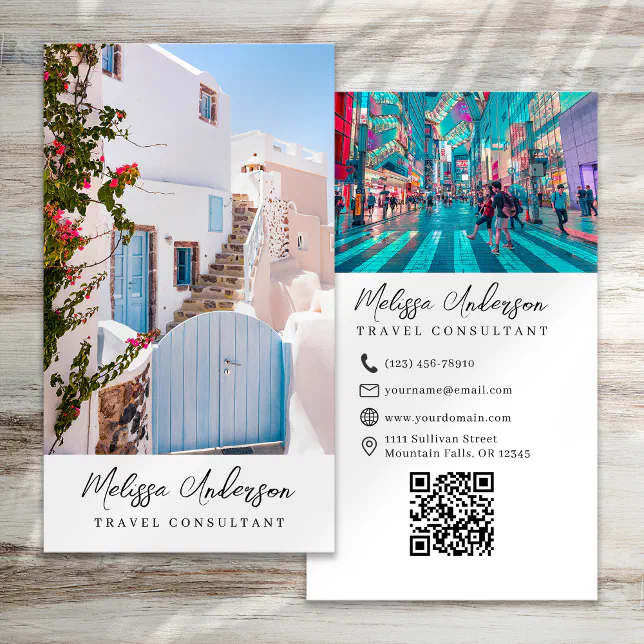 Travel Consultant Photo QR Code Business Card | Zazzle