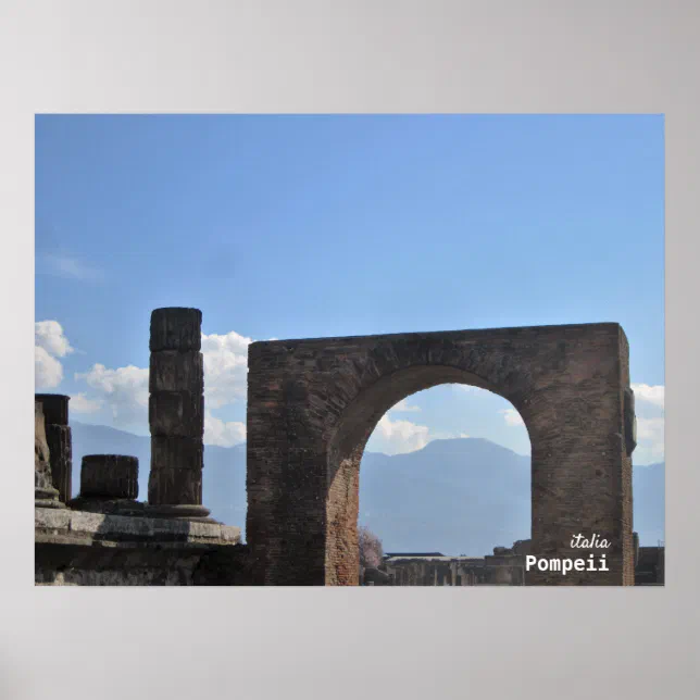Travel | Italy - Pompeii Mount Vesuvius Poster | Zazzle