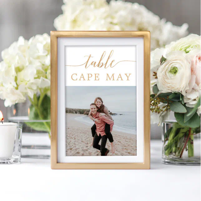 Travel Themed Wedding Photo Table Number Cards | Zazzle