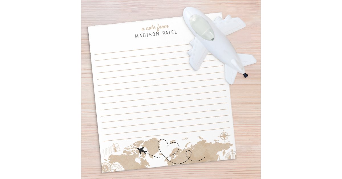 Travel World Map Personalised Notepad | Zazzle