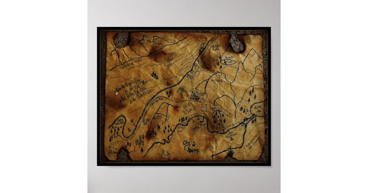 Treasure Map of Haines Alaska Poster | Zazzle