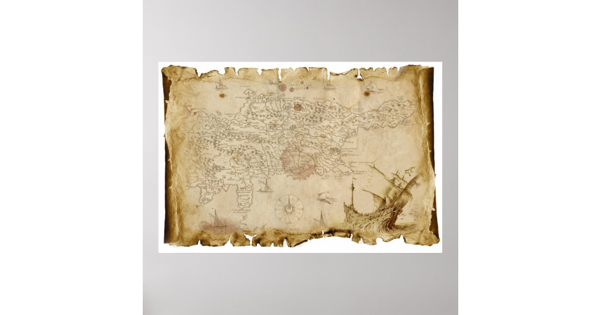 Treasure map poster | Zazzle