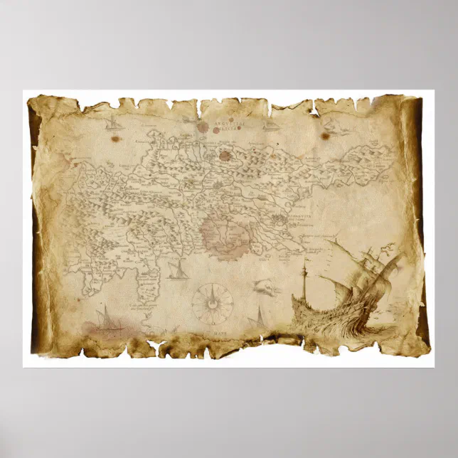 Treasure map poster | Zazzle