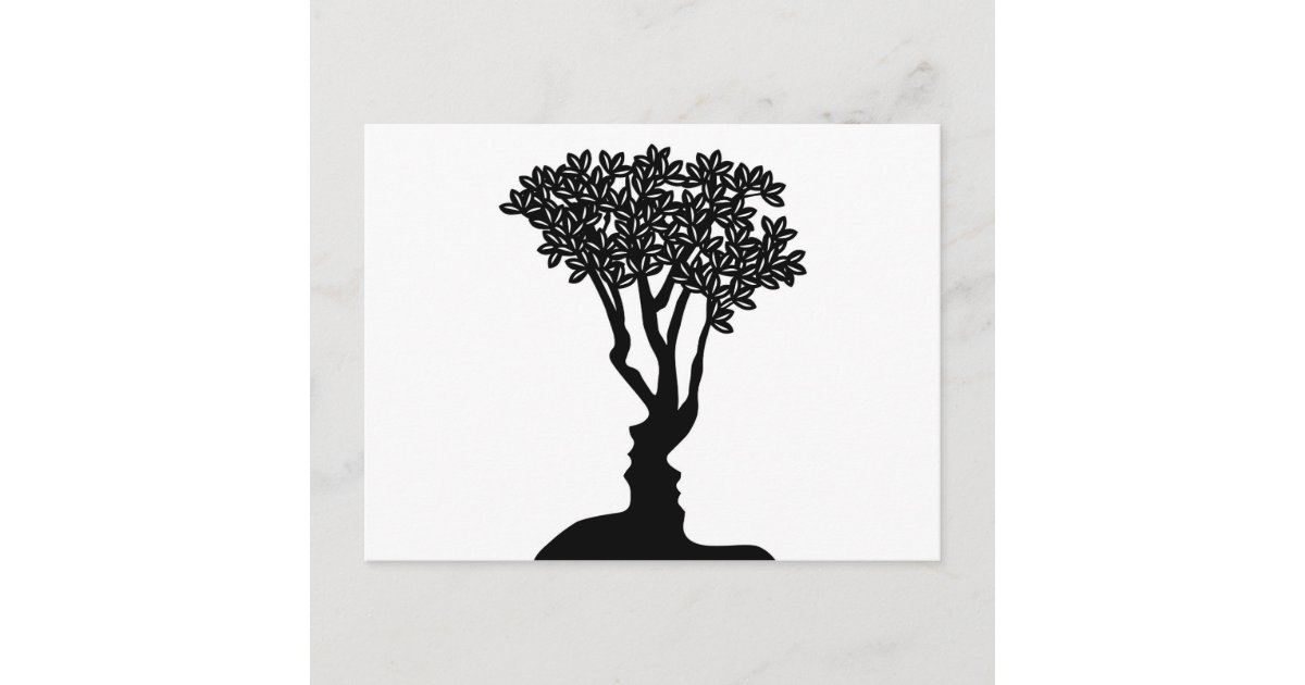 Tree Faces Optical Illusion Concept Postcard | Zazzle