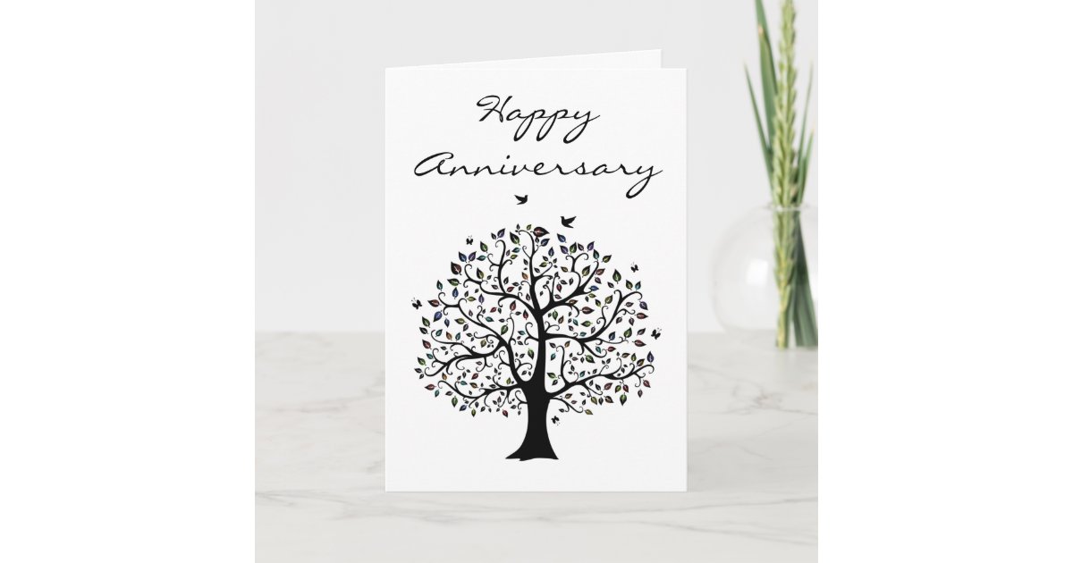 Tree of life anniversary card | Zazzle