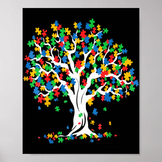 Tree Of Life Autism Awareness Month Fun ASD Suppor Poster | Zazzle