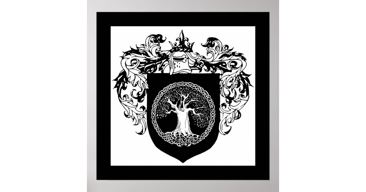 Tree of Life Shield of Arms Poster | Zazzle