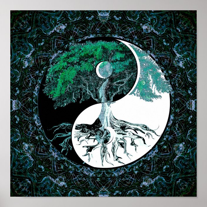 Tree of Life Yin Yang Moonlight Poster | Zazzle.co.uk