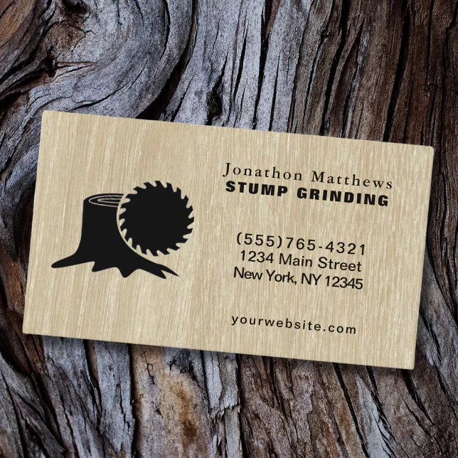 Tree Saw Stump Grinding Removal Business Card | Zazzle
