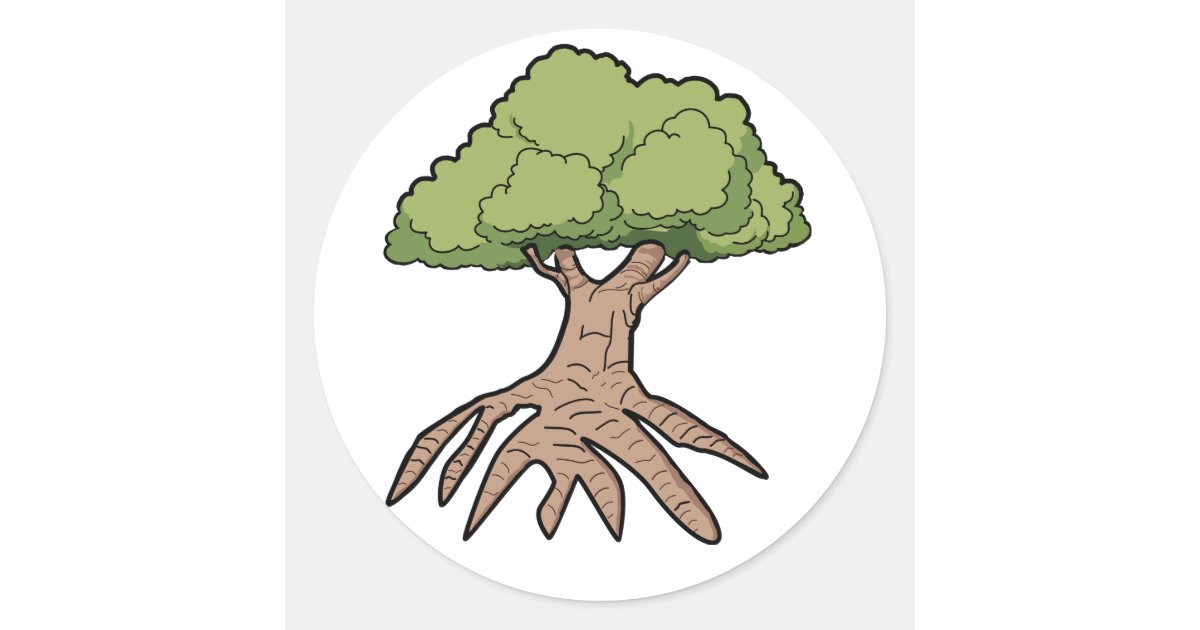 Tree With Long Roots Stickers | Zazzle