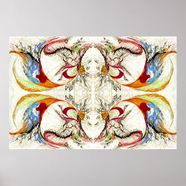 Trees and Birds fantasy Poster | Zazzle