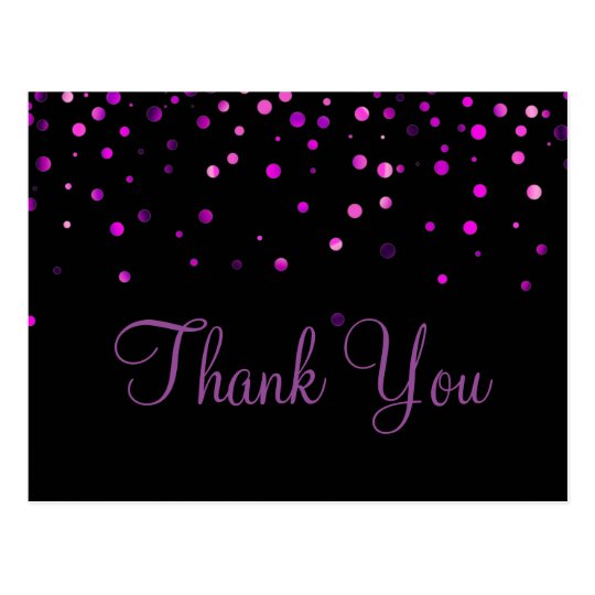 Trendy Inexpensiv Purple Glitter Black Thank You Postcard | Zazzle.co.uk