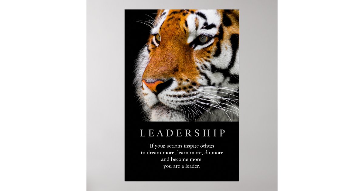 Trendy Motivational Leadership Tiger Eyes Poster | Zazzle
