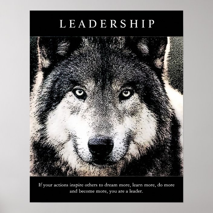 Trendy Motivational Leadership Wolf Eyes Poster | Zazzle.co.uk