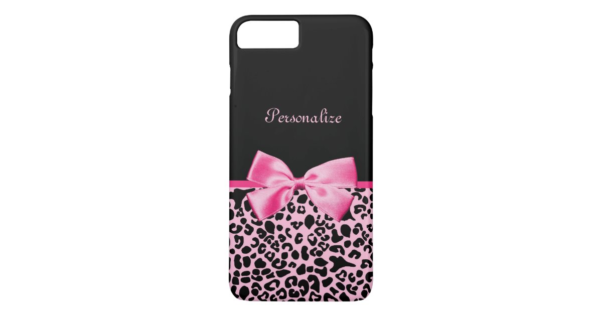 Trendy Pink And Black Leopard Hot Pink Ribbon Case-Mate iPhone Case ...