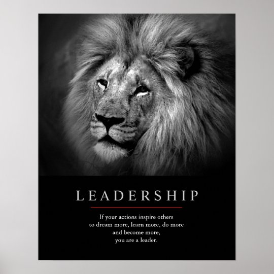 Trendy Unique Motivational Leadership Lion Poster | Zazzle.co.uk