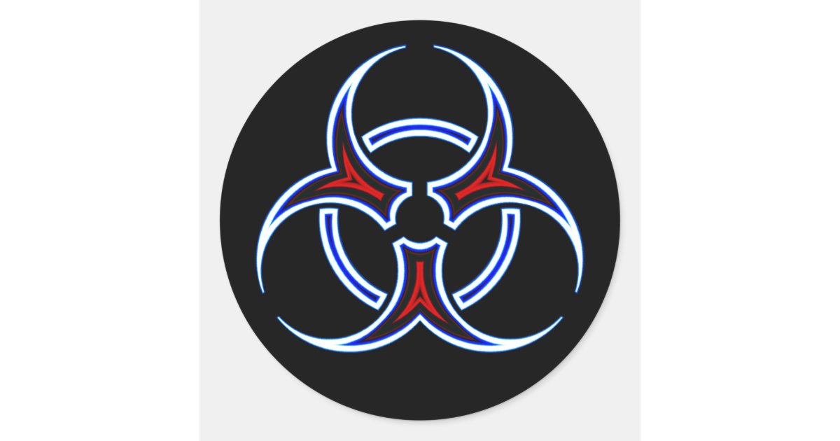 Tribal Biohazard Symbol Classic Round Sticker | Zazzle