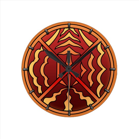 Tribal Clock Modern Native Art Wall Clocks Decor | Zazzle.co.uk