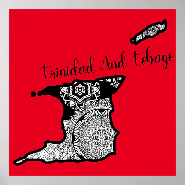 Trinidad and Tobago Map Travel Poster | Zazzle