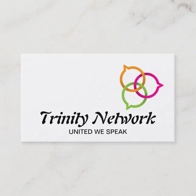 Trinity Speech Bubble Logo Business Card | Zazzle