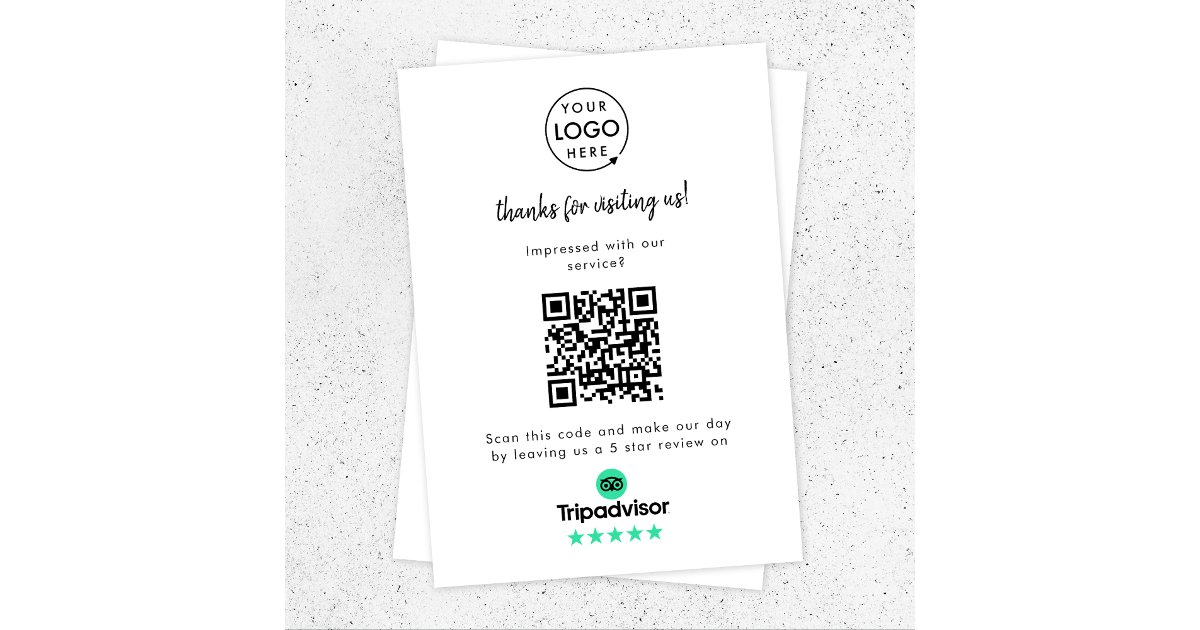 TripAdvisor Reviews | Business Review Link QR Code Enclosure Card | Zazzle