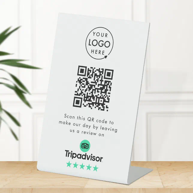 Tripadvisor Reviews | Business Review Link QR Code Pedestal Sign | Zazzle