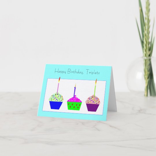 Triplets Birthday Card | Zazzle.co.uk