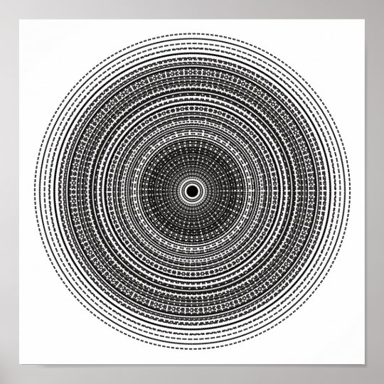 Trippy Psychedelic Radial Dot Design Poster | Zazzle.co.uk