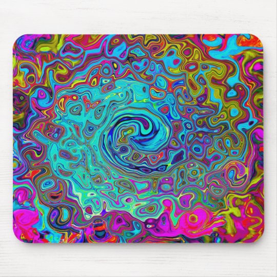 Trippy Sky Blue Abstract Retro Liquid Swirl Mouse Mat | Zazzle.co.uk