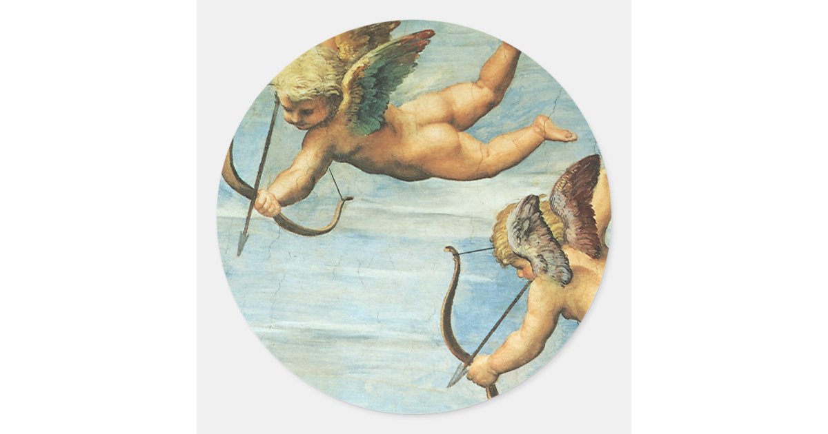 Triumph of Galatea Angels detail by Raphael Sanzio Classic Round ...