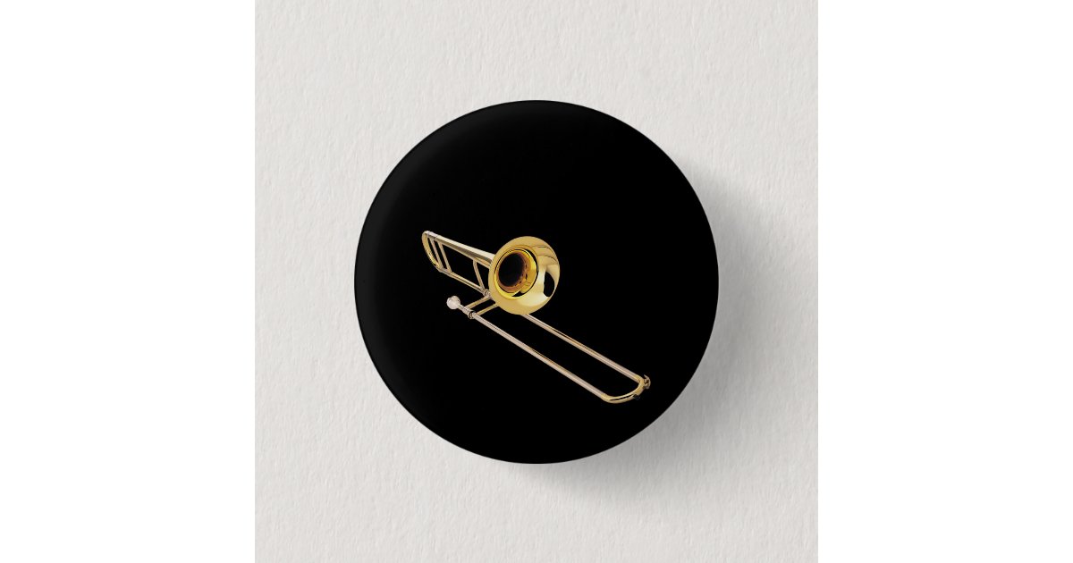 "Trombone" design gifts and products 3 Cm Round Badge | Zazzle
