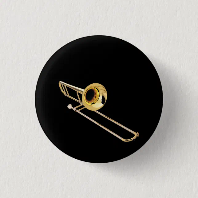 "Trombone" design gifts and products 3 Cm Round Badge | Zazzle