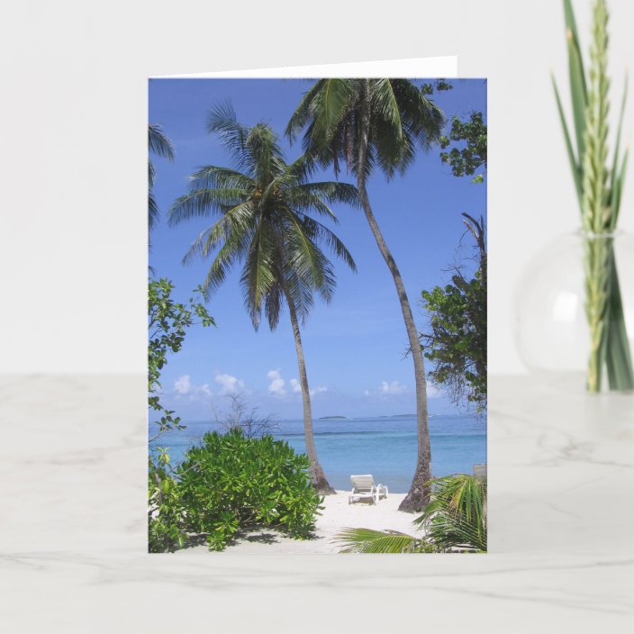 Tropical Beach Card | Zazzle.co.uk