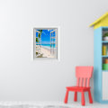 Tropical Beach Ocean View Faux Window Poster | Zazzle