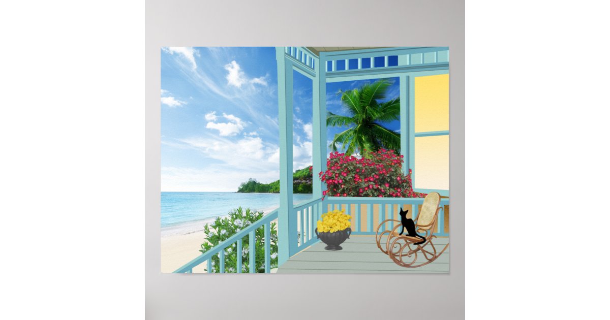 Tropical Beach Scene Poster | Zazzle
