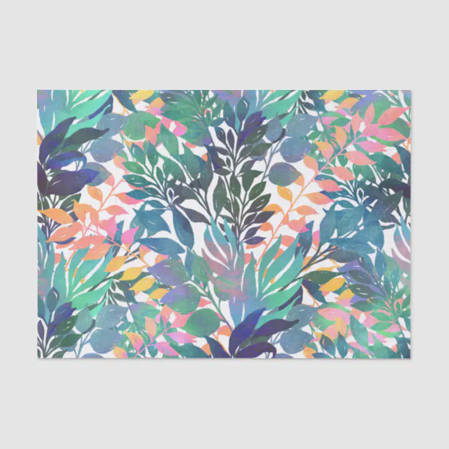 Tropical Jungle Foliage Watercolor Greenery Tissue Paper | Zazzle