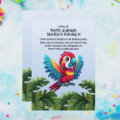 Tropical Jungle Safari Macaw Parrot Party Animal Invitation | Zazzle