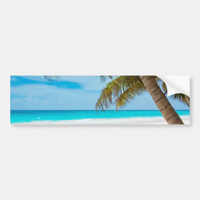Tropical Paradise Beach Bumper Sticker | Zazzle